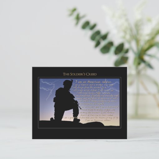 The Soldier's Creed Postcard | Zazzle