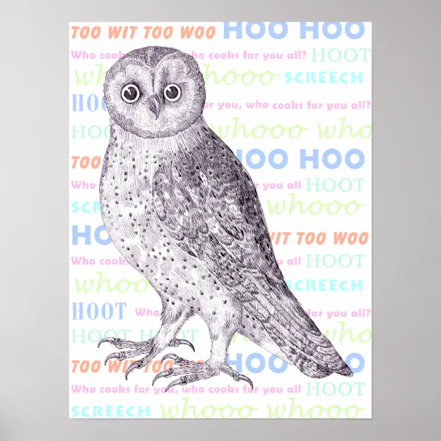 The Sounds Owls Make! "Owl Calls" - Unique Poster | Zazzle