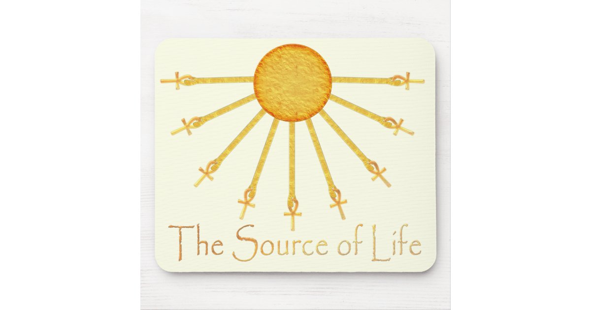 The Source of Life Egyptian Sun Ankh Mousepad | Zazzle