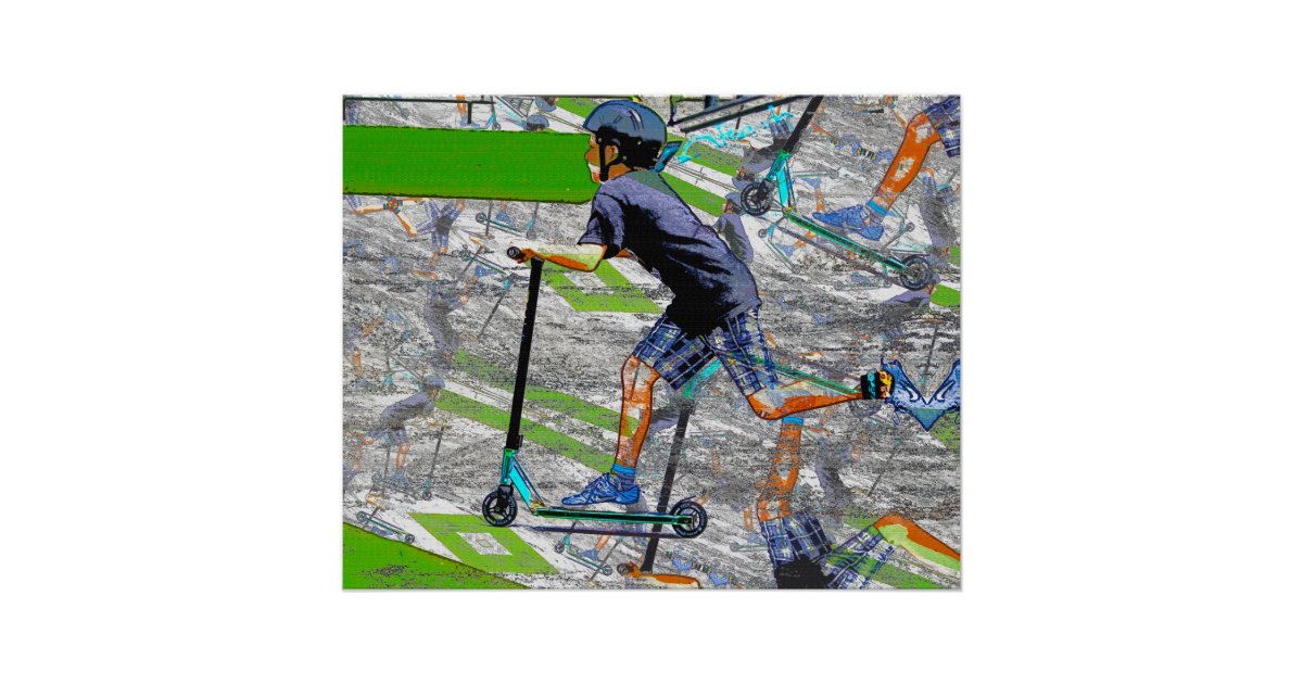 The Speedster - Stunt Scooter Rider Poster | Zazzle