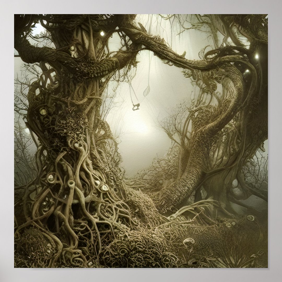 The Spellbound Tree Fantasy Art Poster | Zazzle