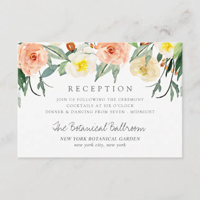 The Spring Blossoms Wedding Collection Reception Enclosure Card | Zazzle