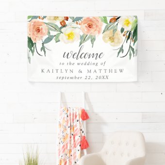 The Spring Blossoms Wedding Collection Welcome Banner | Zazzle