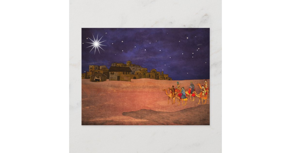 The Star Over Bethlehem Holiday Postcard | Zazzle