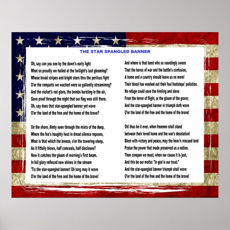 The star spangled banner poster | Zazzle