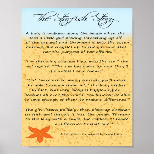 The Starfish Story poster | Zazzle