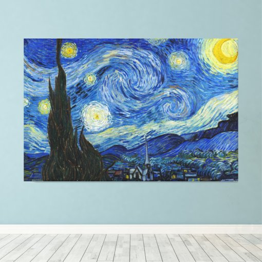 The Starry Night, 1889 by Vincent van Gogh Canvas Print | Zazzle