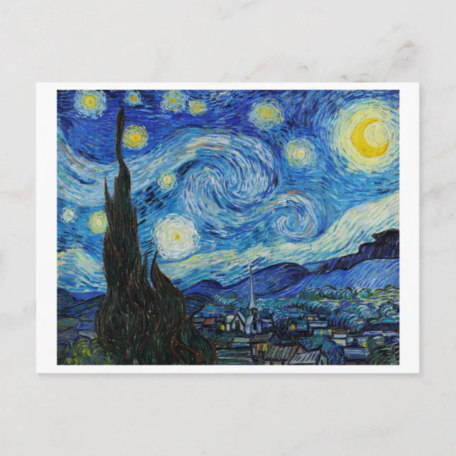 "THE STARRY NIGHT" 1889 BY VINCENT VAN GOGH POSTCARD | Zazzle