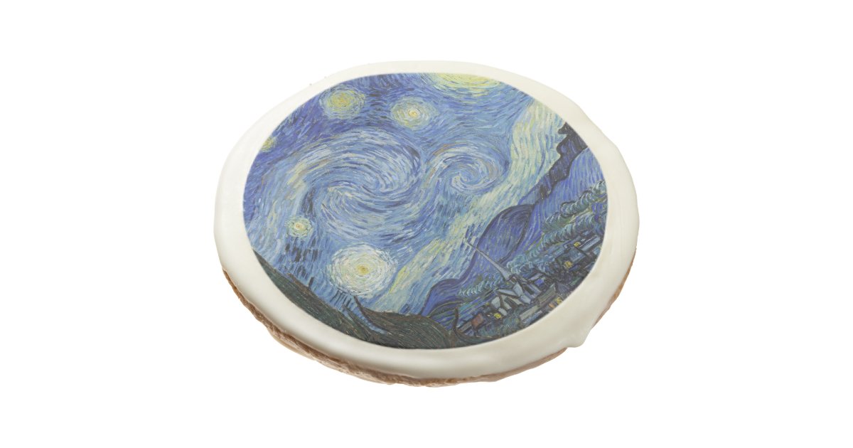 The Starry Night by Van Gogh. Sugar Cookie | Zazzle