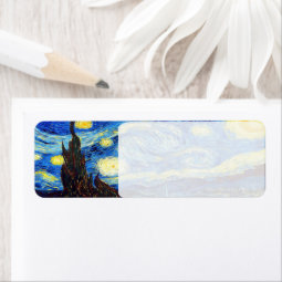 The Starry Night by Vincent van Gogh 1889 Label | Zazzle