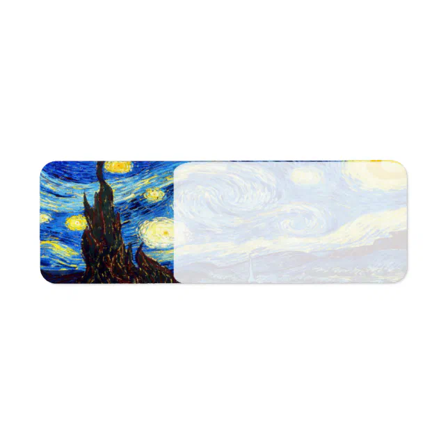 The Starry Night by Vincent van Gogh 1889 Label | Zazzle