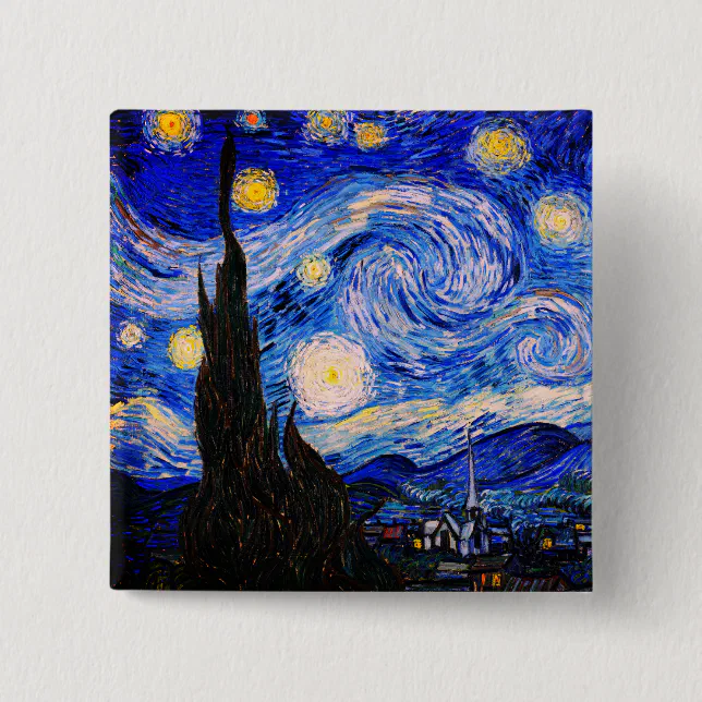 The Starry Night by Vincent Van Gogh Button | Zazzle