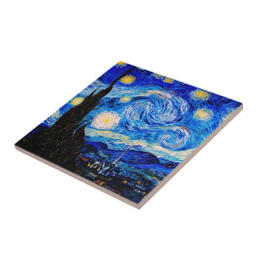 The Starry Night by Vincent Van Gogh Ceramic Tile | Zazzle