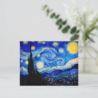 The Starry Night by Vincent Van Gogh Postcard | Zazzle