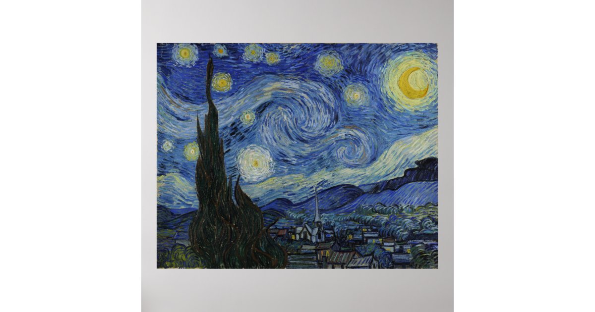 The Starry Night Poster | Zazzle
