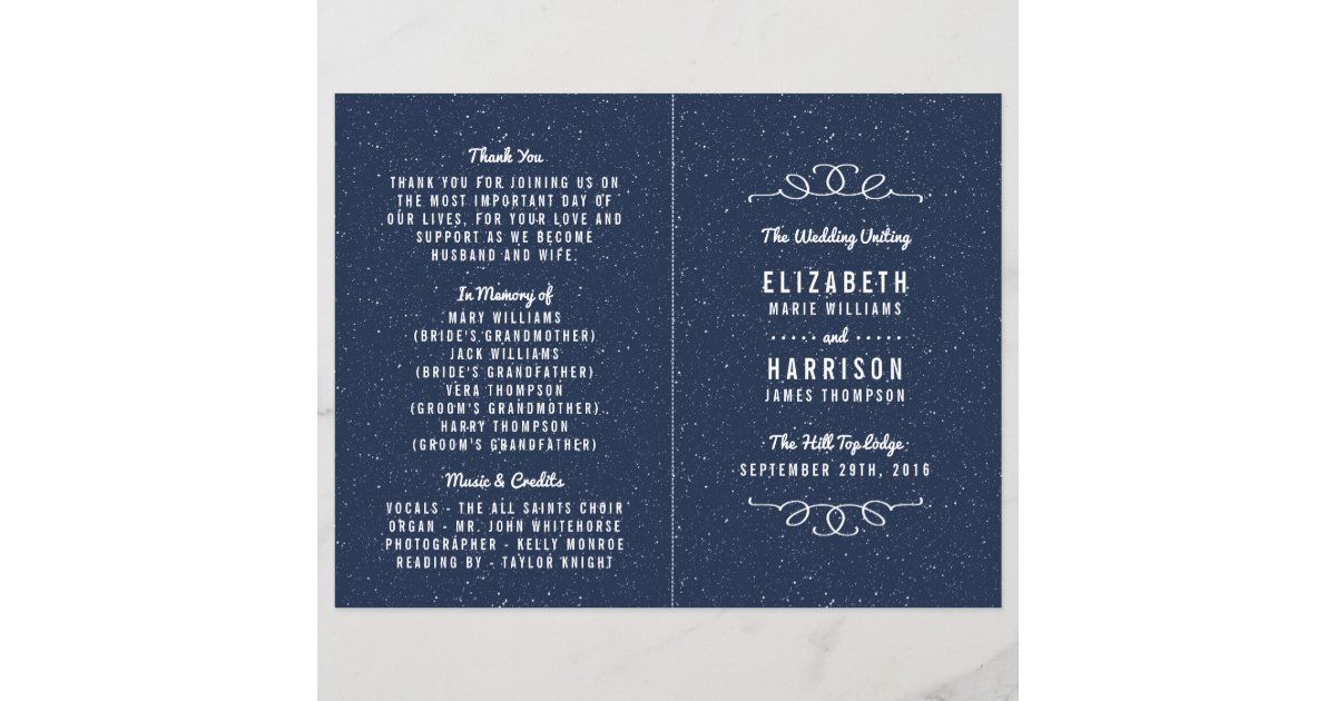 The Starry Night Wedding Collection - Program | Zazzle