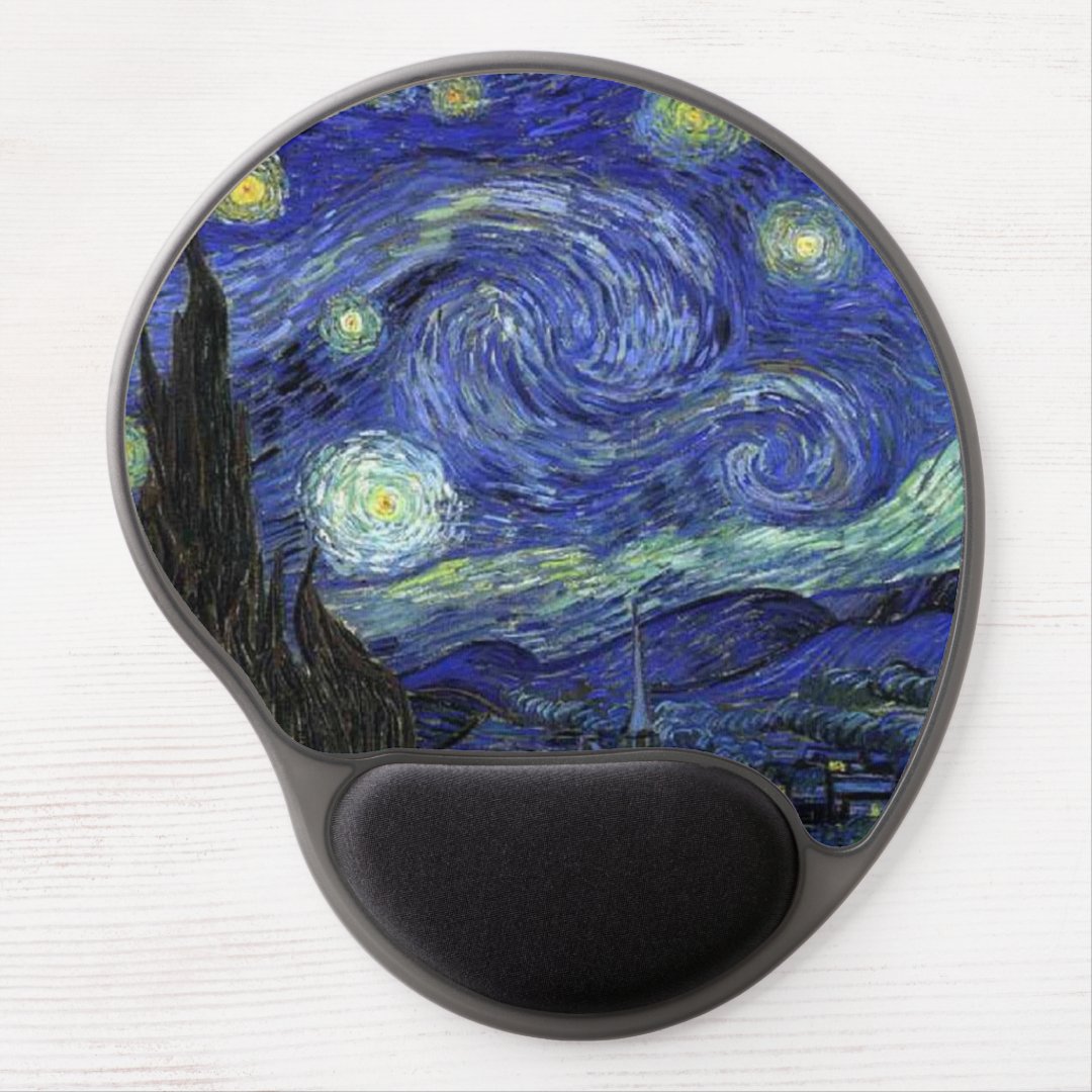 The Starry Night Wrist Support Gel Mousepad | Zazzle