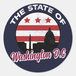 The State of Washington DC - 51st Statehood Classic Round Sticker | Zazzle