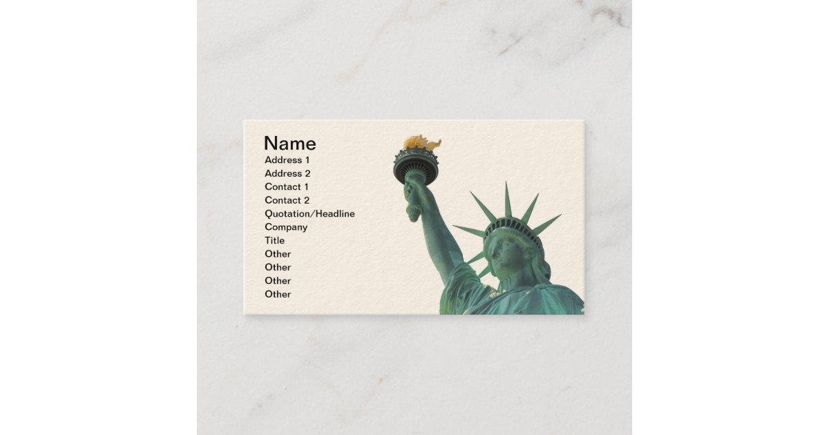 The Statue of Liberty Business Card | Zazzle