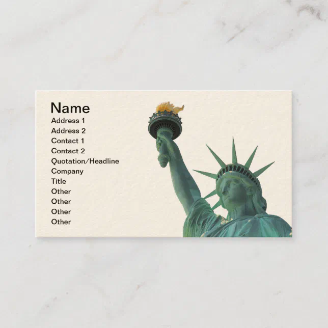 The Statue of Liberty Business Card | Zazzle