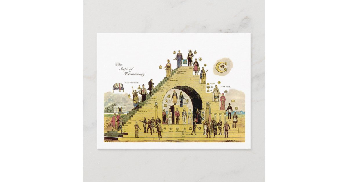THE STEPS OF FREEMASONRY POSTCARD | Zazzle