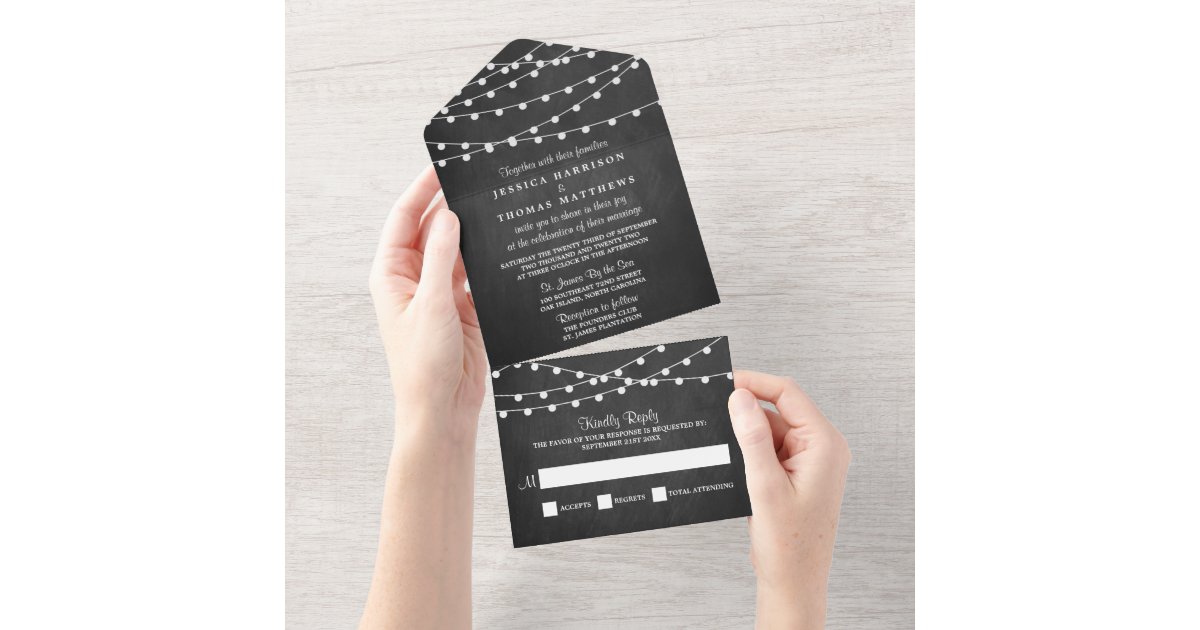 The String Lights On Chalkboard Wedding Collection All In One ...