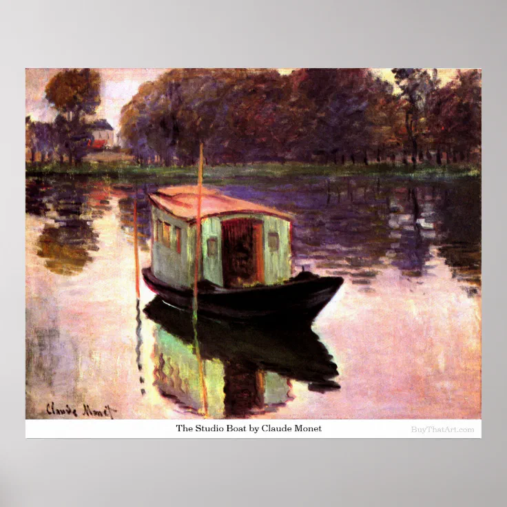 The Studio Boat by Claude Monet Poster | Zazzle