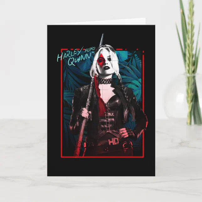 The Suicide Squad | Harley Quinn & Green Ferns Card | Zazzle