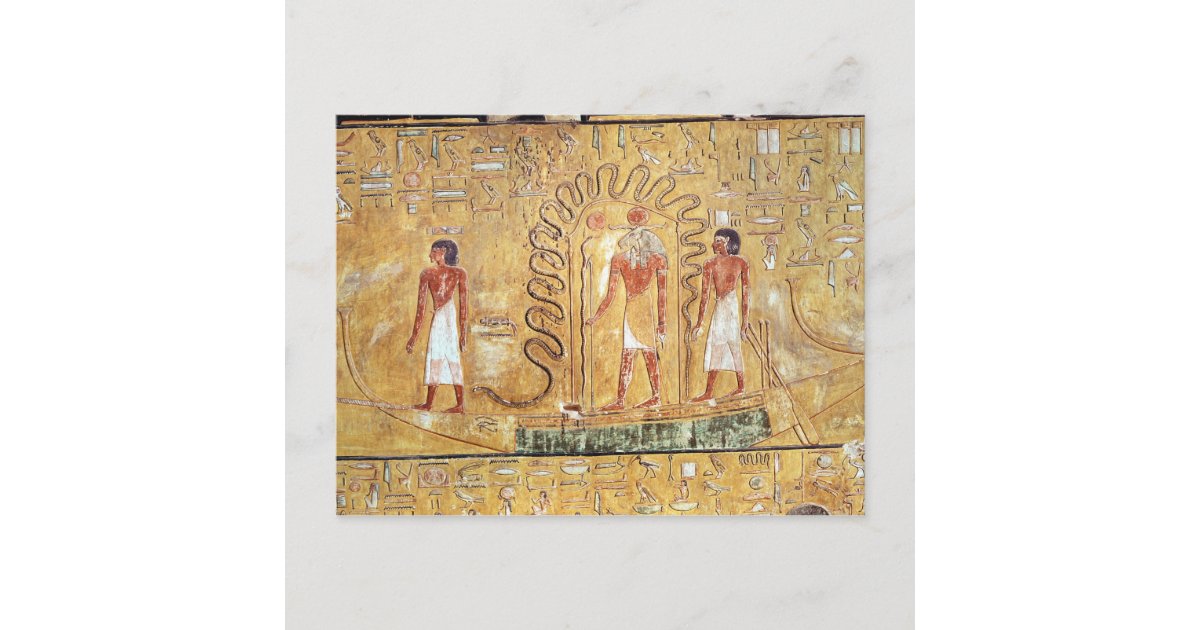 The sun god Ra in his solar barque Postcard | Zazzle