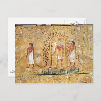 The sun god Ra in his solar barque Postcard | Zazzle