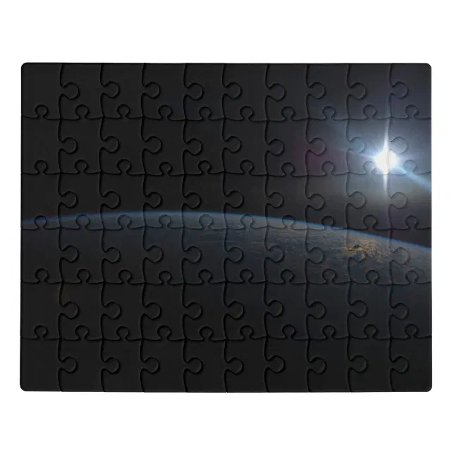 The Sun Setting Over Earth's Horizon. Jigsaw Puzzle | Zazzle