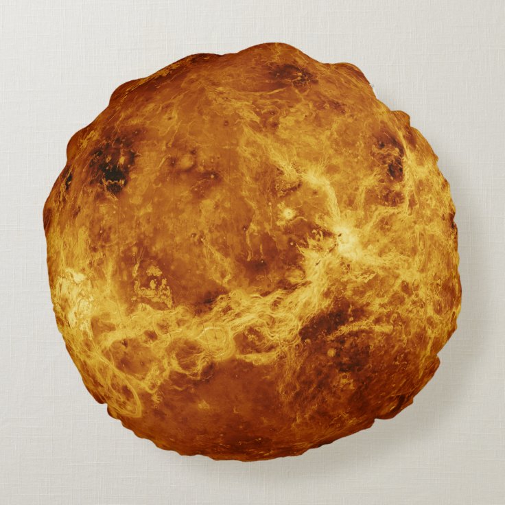 The Surface of Venus Round Pillow | Zazzle