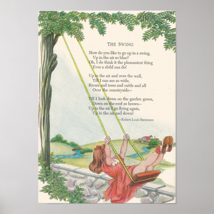 The Swing Robert Louis Stevenson Nursery Poster | Zazzle.com