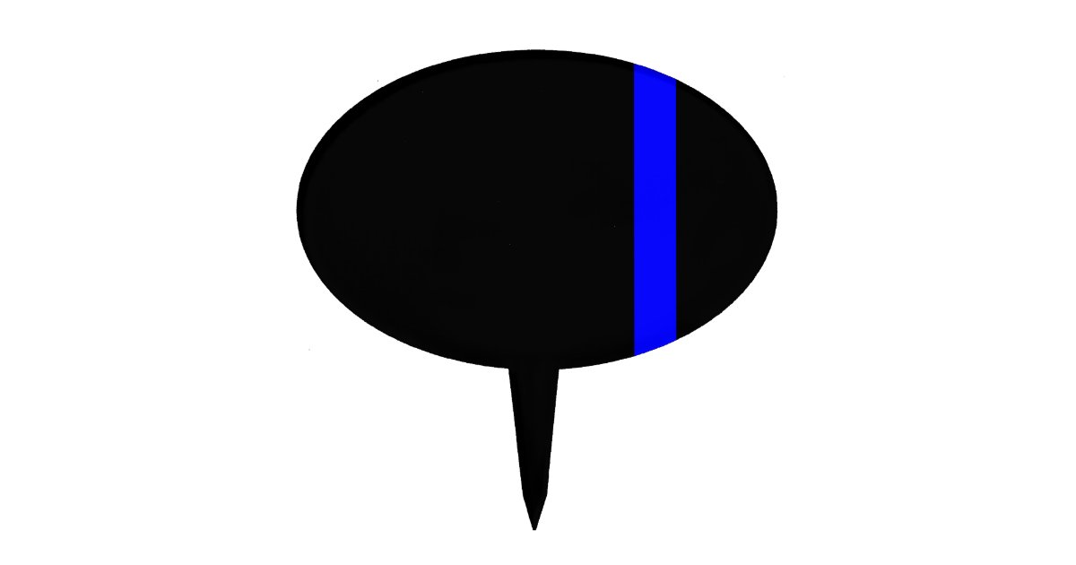 The Symbolic Thin Blue Line Vertical Cake Topper | Zazzle