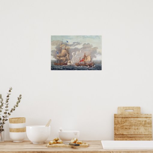 The Taking of the English Vessel 'The Java' Poster | Zazzle