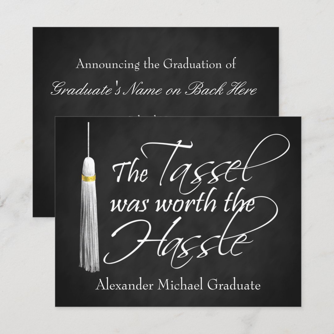 The Tassel Was Worth the Hassle Announcement | Zazzle