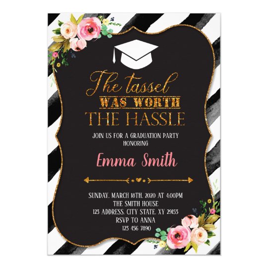 The tassel was worth the hassle word invite | Zazzle.com