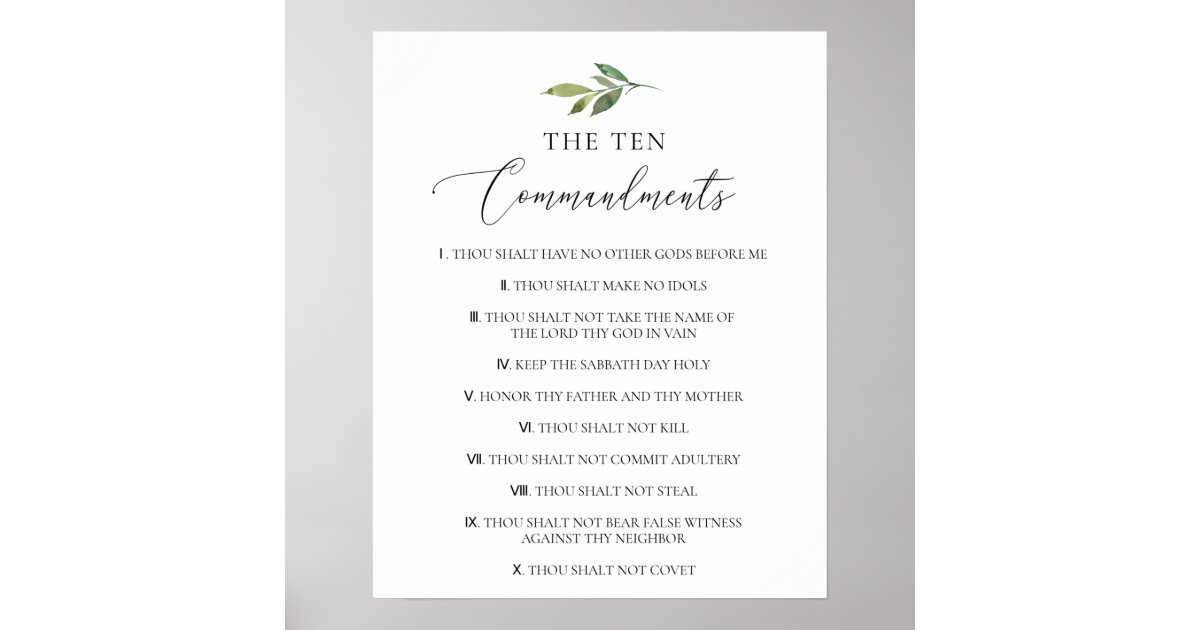 The Ten Commandments Christian Bible Verse Church Poster | Zazzle