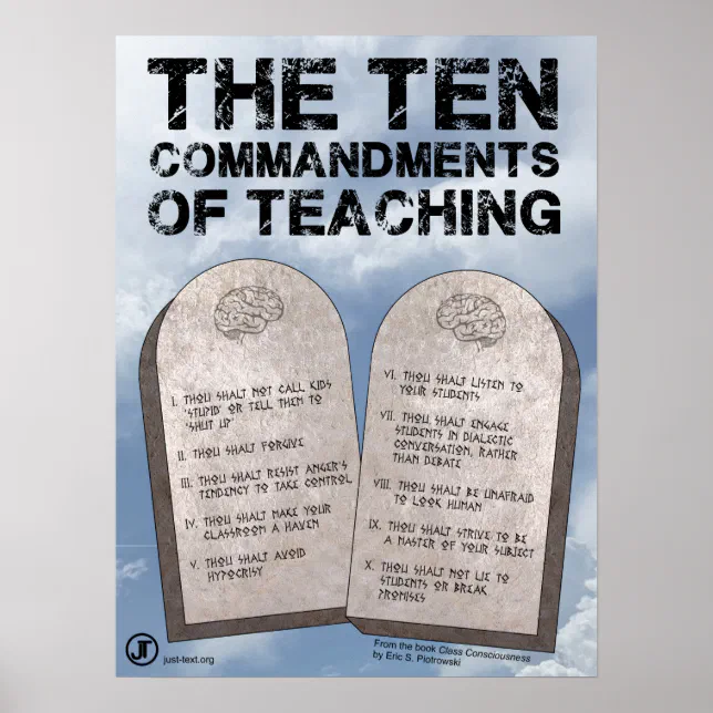 The Ten Commandments of Teaching Poster | Zazzle