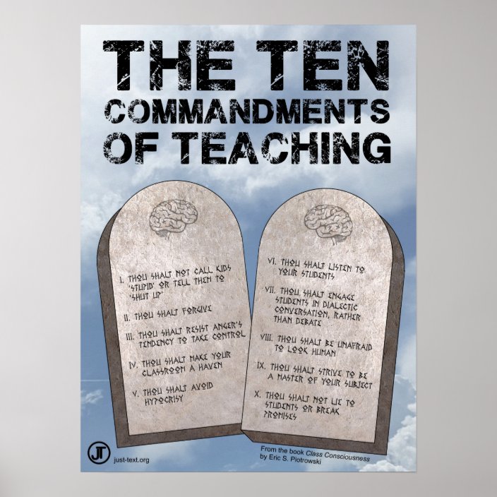 The Ten Commandments of Teaching Poster | Zazzle.com
