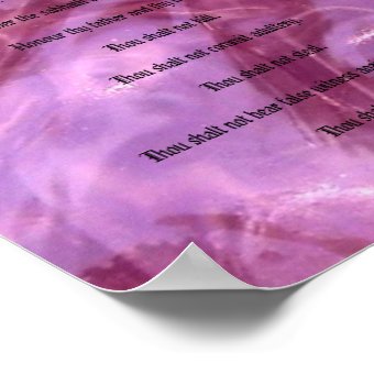 The Ten Commandments - Pink Glass Poster | Zazzle