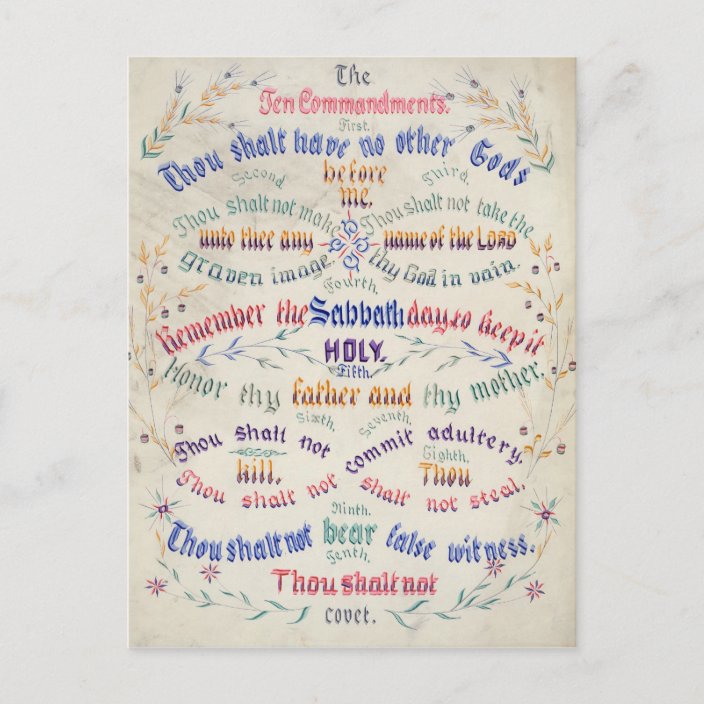 The Ten Commandments postcards | Zazzle.com