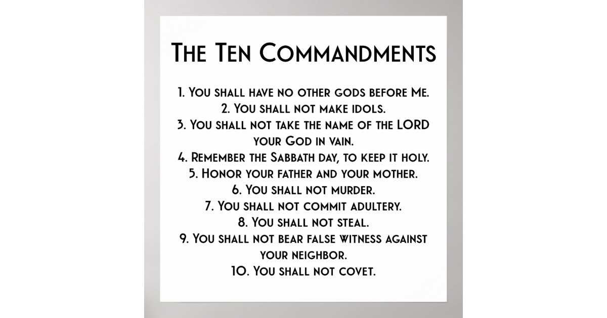The Ten Commandments Poster | Zazzle