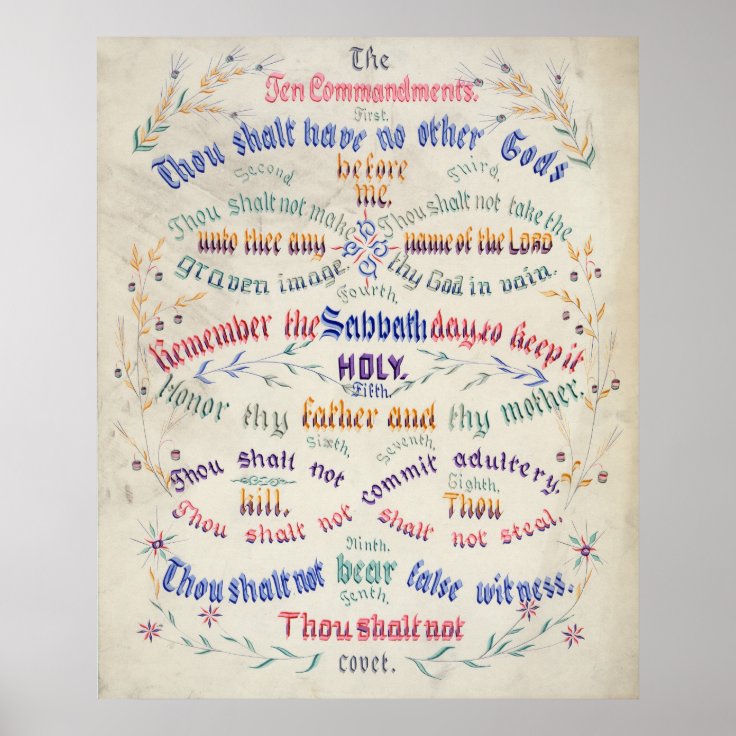 The Ten Commandments poster/print Poster | Zazzle