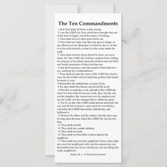The Ten Commandments Prayer Card | Zazzle.com