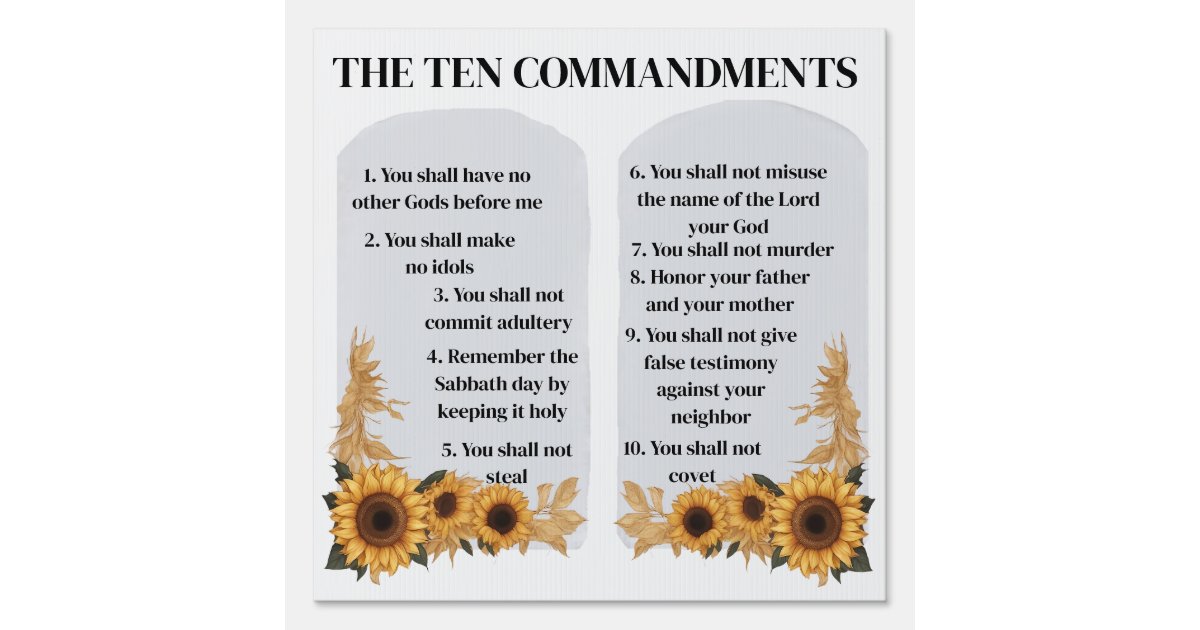 The Ten Commandments Sign | Zazzle