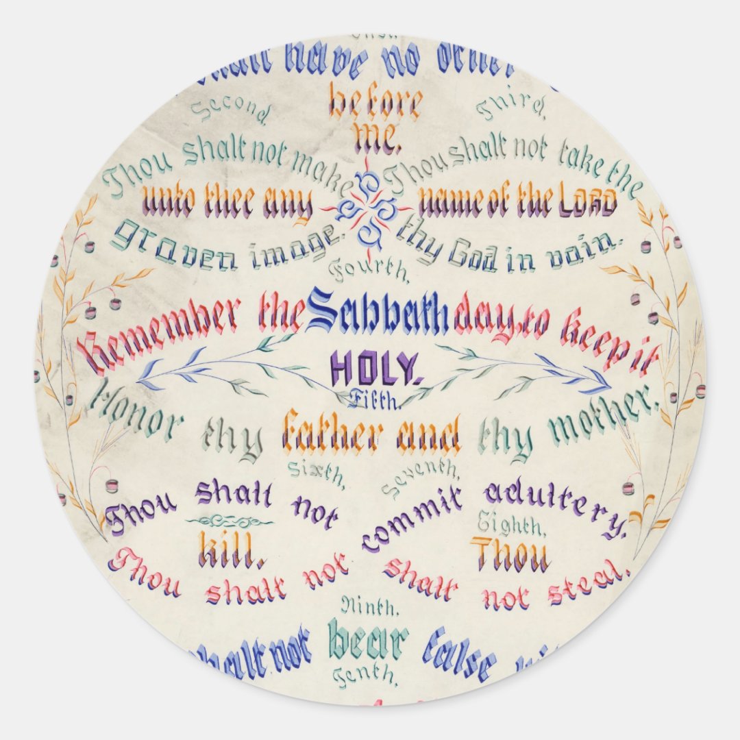 The Ten Commandments stickers | Zazzle