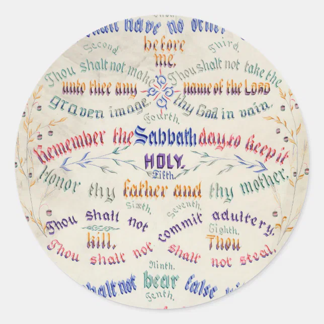 The Ten Commandments stickers | Zazzle