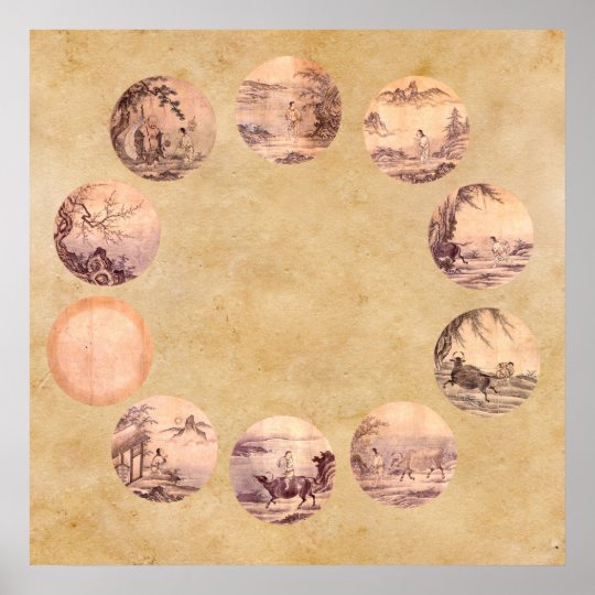 The Ten Oxherding Zen Poster | Zazzle.com