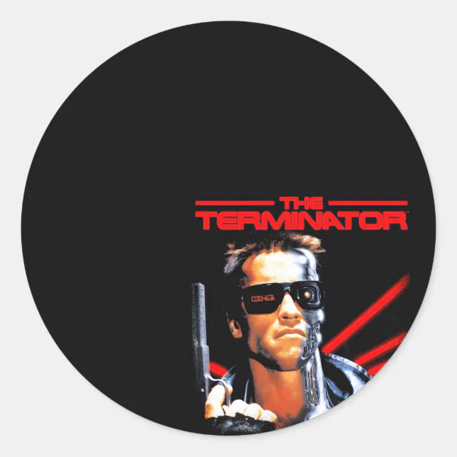 The Terminator Movie Box Classic Round Sticker | Zazzle